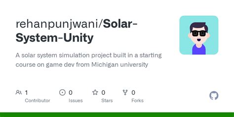 Github Rehanpunjwanisolar System Unity A Solar System Simulation Project Built In A Starting