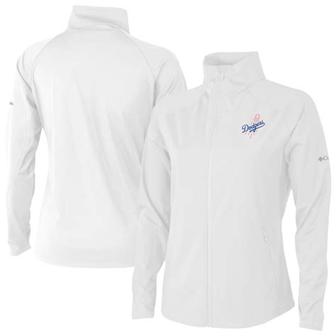 Womens Los Angeles Dodgers Columbia White Fairway Friends Full Zip Jacket