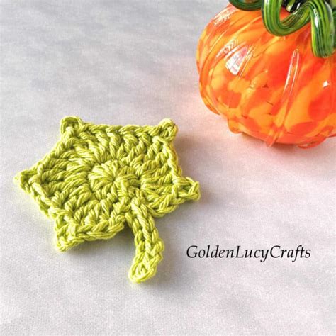 Crochet Pumpkin Leaf Goldenlucycrafts