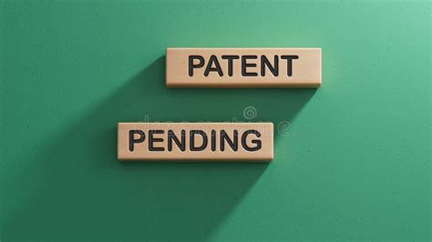 Patent Pending Symbol Concept Word Patent Pending On Wooden Blocks Patent Pending Concept
