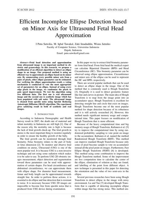 pdf efficient incomplete ellipse detection based on minor axis for