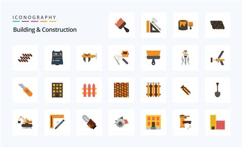 Building And Construction Flat Color Icon Pack Vector Art At Vecteezy