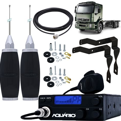 Rádio Px 40 Canais Antena Maria Mole Inox Cabo 55m Parafusos Volvo Vm