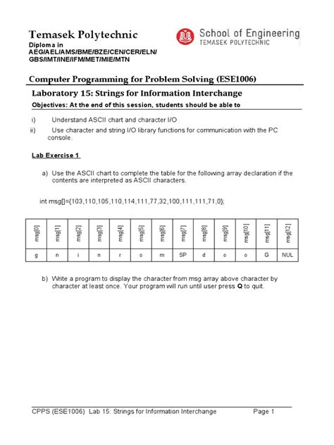 Cpps Lab 15 Solutions Pdf String Computer Science Array Data Type