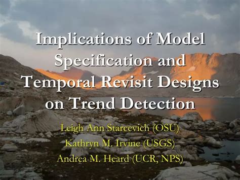 Ppt Implications Of Model Specification And Temporal Revisit Designs
