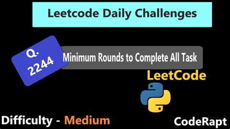 Minimum Rounds To Complete All Task Q 2244 Medium Level Leetcode