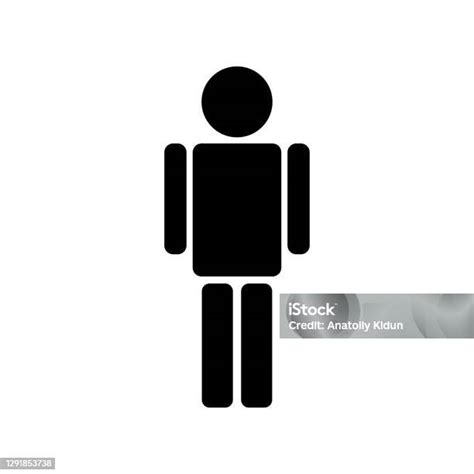 맨 아이콘 벡터입니다 간단한 평면 기호 흰색 배경에 완벽한 블랙 픽토그램 일러스트레이션 0명에 대한 스톡 벡터 아트 및 기타