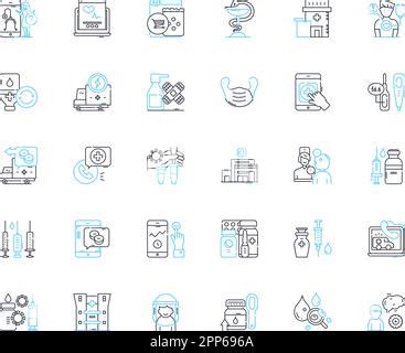 Environmental Safety Linear Icons Set Sustainability Pollution