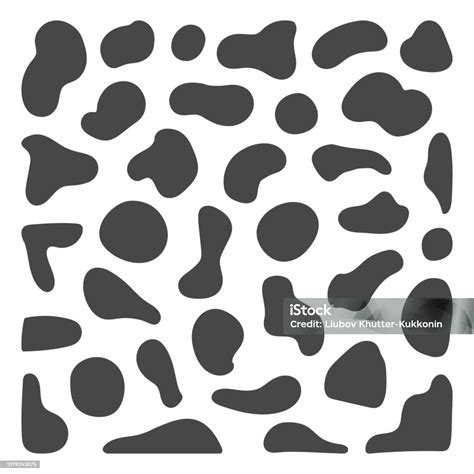 유기 모양 세트 블랙 리퀴드 실루엣 불규칙한 덩어리 현대 최소한의 페인트 무작위 타원형 둥근 얼룩 부드러운 물방울 간단한 얼룩 예술 디자인 요소 벡터 일러스트레이션 자연의