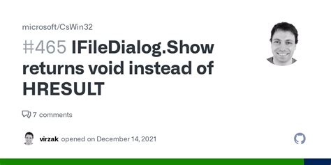 Ifiledialogshow Returns Void Instead Of Hresult · Issue 465