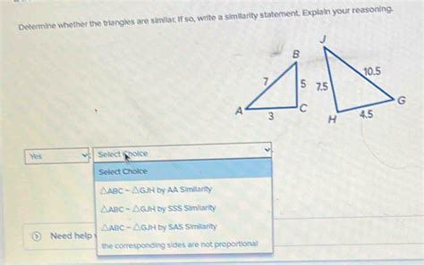 Solved Determine Whether The Triangles Are Similar If So Write A