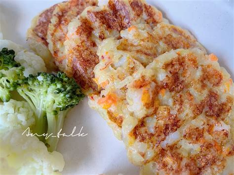 【虾仁土豆米粉饼（7个月辅食 米粉消耗）的做法步骤图】木子点点日食记下厨房