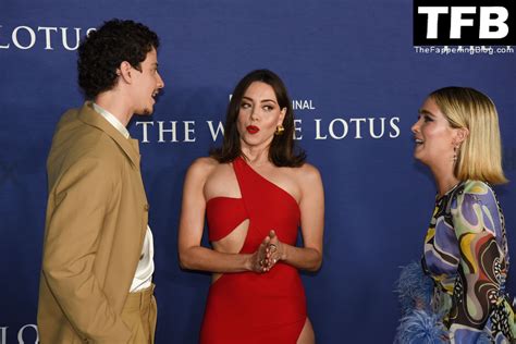 Aubrey Plaza Stuns In A Red Dress At The LA Premiere Of HBOs The White Lotus 67 Photos