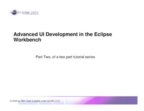Pdf Advanced Ui Development In The Eclipse Workbench Dokumentips