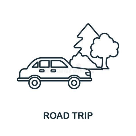 Road Trip Line Icon Monochrome Simple Road Trip Outline Icon For Templates Web Design And