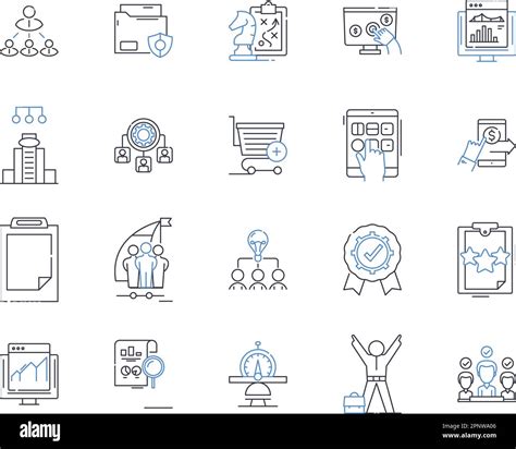Customer Coordination Line Icons Collection Scheduling Communication Collaboration