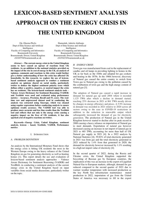 Pdf Lexicon Based Sentiment Analysis Approach On The Energy Crisis In The United Kingdom