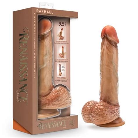Renaissance DaVinci Sliding Foreskin Dildo With Squeezable Balls Caramel Sex Toys Renaissance DaVinci Sliding Foreskin Dildo With Squeezable Balls Caramel Sex Toys