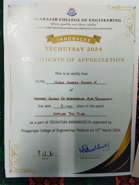 Naga Harish Kumar K On Linkedin Archived 1st Prize In Technical