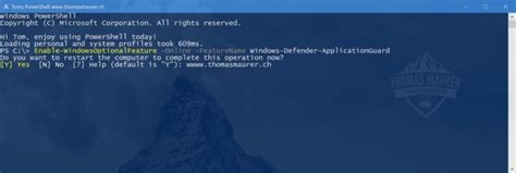 Enable Windows Defender Application Guard On Windows Using