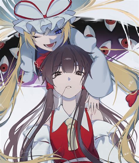 Hakurei Reimu And Yakumo Yukari Touhou Drawn By Rwft Bpgzzqk Danbooru