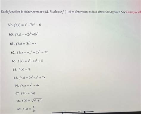 Solved Each Function Is Either Even Or Odd Evaluate F−x