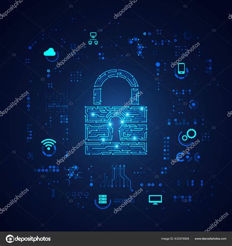 Concept Cyber Security Shape Padlock Digital Technology Element Stock Vector By ©user789547