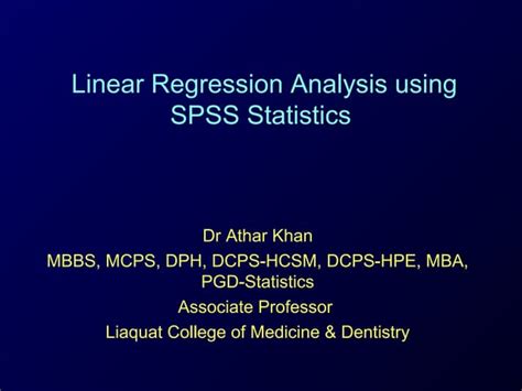 Regression Analysis On Spss Pptx