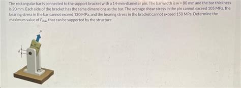 Solved The Rectangular Bar Is Connected To The Support