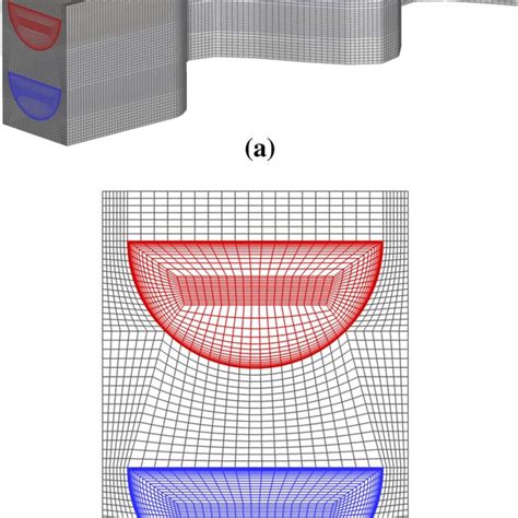 A Mesh Of Computational Domain B Mesh Of Cross Section Download