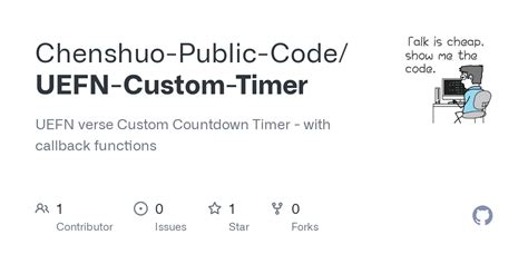 Github Chenshuo Public Codeuefn Custom Timer Uefn Verse Custom Countdown Timer With