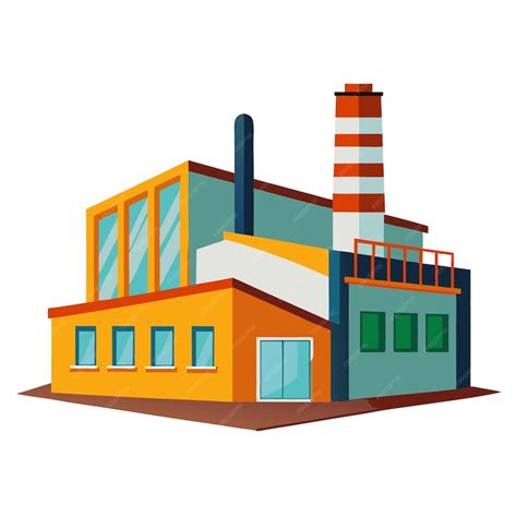 Factory Building Clipart Cartoon Style Illustration Premium Ai