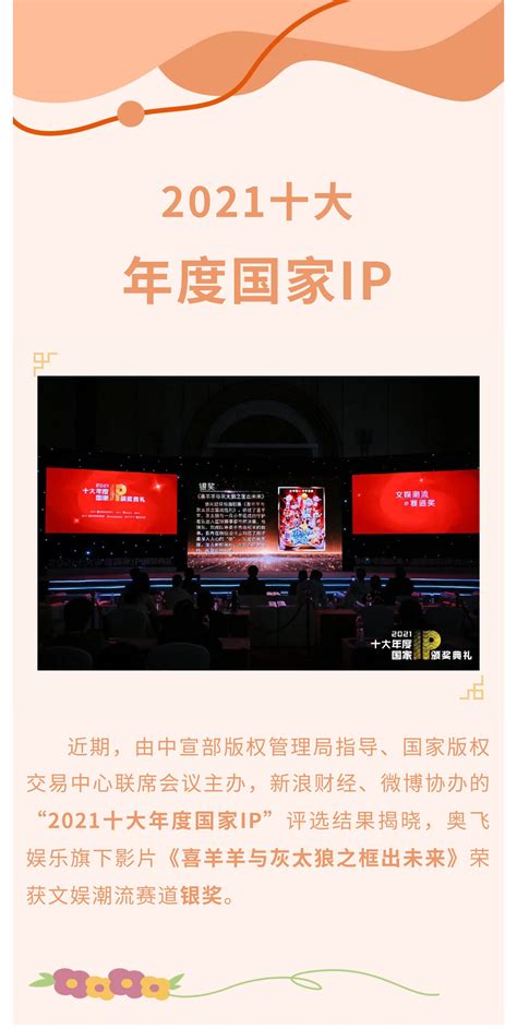 2021十大年度国家IP奖项揭晓喜羊羊与灰太狼之筐出未来获奖 奥飞娱乐官方网站