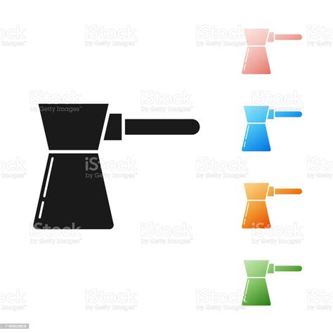 흰색 배경에 격리 된 블랙 커피 터크 아이콘입니다 다채로운 아이콘을 설정합니다 벡터 일러스트레이션 그리기에 대한 스톡 벡터 아트