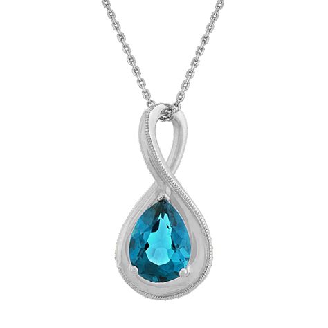 Sequoia London Blue Topaz Infinity Pendant In Sterling Silver 22