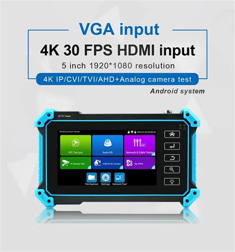 Ip Camera Tester Ipc 5200c Plus 5 Inch Ips Touch Screen H 265 4k 8mp Pomiacam