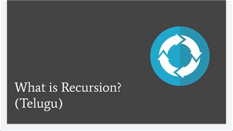 What Is Recursion In Telugu Youtube