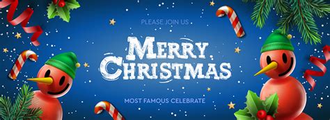 메리 크리스마스 웹 배너 크리스마스 눈사람 녹색 소나무 가지 사탕 스틱 및 홀리 베리 수평 포스터 인사말 카드 머리글 웹 사이트 벡터 일러스트 레이 션 공휴일에 대한 스톡