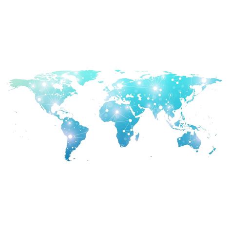 Premium Vector World Map With Global Technology Networking Concept
