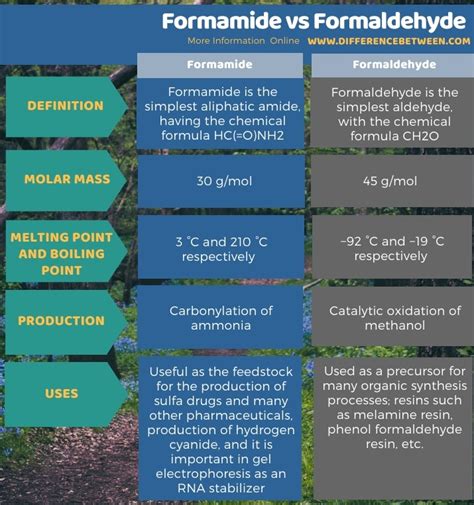 Difference Between Formamide And Formaldehyde Compare The Difference Between Similar Terms