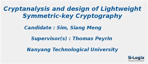 Design Of Lightweight Symmetric‑key Cryptography Phd Thesis S Logix