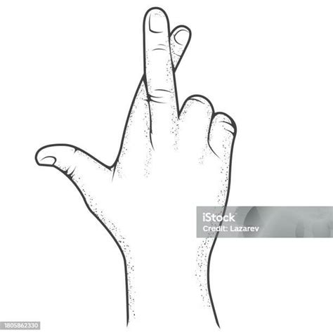 교차 손가락 손 제스처 행운과 희망 기호 가짜 약속 기호 또는 사기 벡터 개념에 대한 스톡 벡터 아트 및 기타 이미지 개념