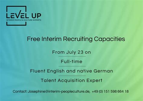 Josephine Gyamfi On Linkedin Dear Network We Still Have Free Interim Recruiting Capacities