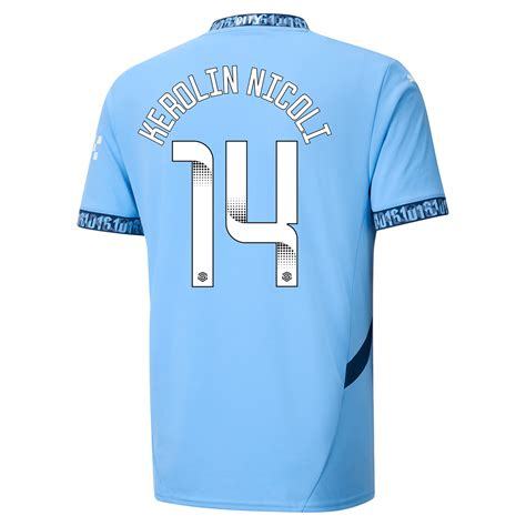 Manchester City Home Jersey 202425 With Kerolin Nicoli 14 Printing Official Man City Store