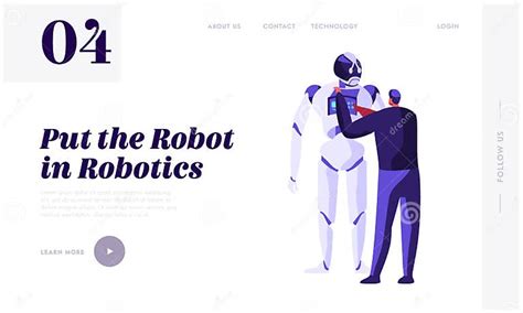 Engineer Scientists Male Character Programming Huge Robot Robotics Hardware And Software