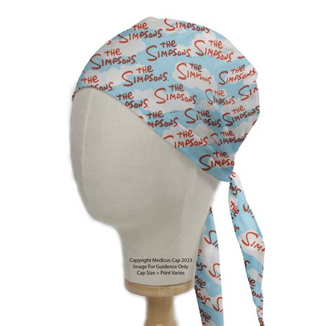 Tv Cartoon The Simpsons Titles Scrub Cap Medicus Custom Scrub Caps
