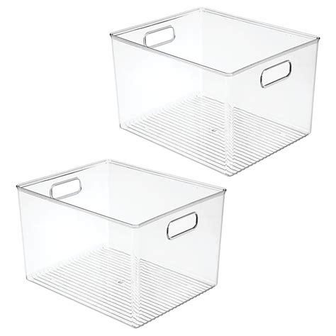 Idesign Small Stackable Plastic Storage Bin 8 X 12x 10 Clear 2