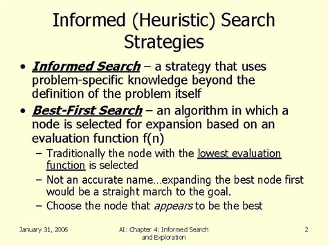 Artificial Intelligence Chapter 4 Informed Search And Exploration