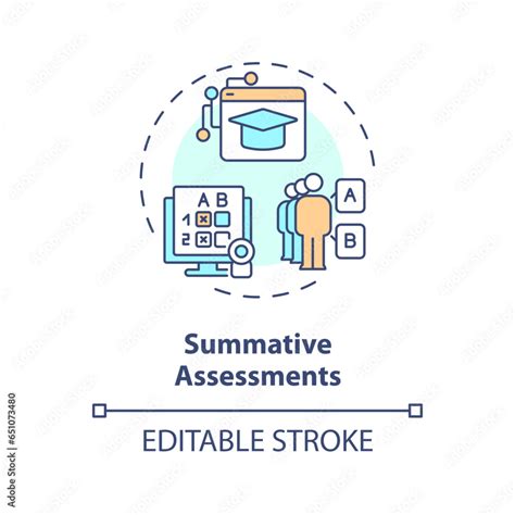 2d Editable Multicolor Icon Summative Assessments Concept Simple Isolated Vector Mooc Thin