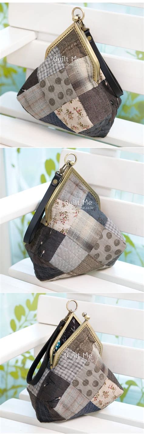삼각프레임 패치워크 파우치 패치워크 공예 가방 패치 가방